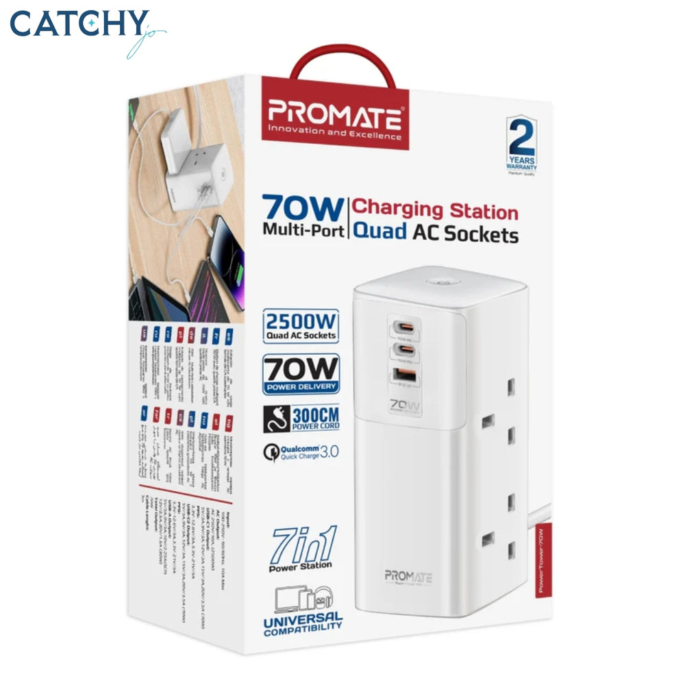PROMATE PowerTower-70W Multi-Port Charging Station
