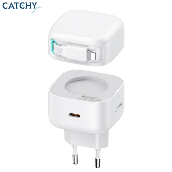 USAMS US-CC209 35W Dual Output Fast Charger With Lightning Magnetic Re