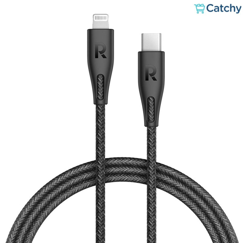 RAVPOWER Nylon Color Braid Type-C to Lightning Cable