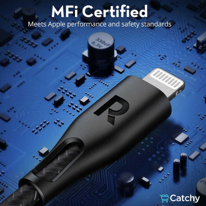 RAVPOWER Nylon Color Braid USB to Lightning Cable